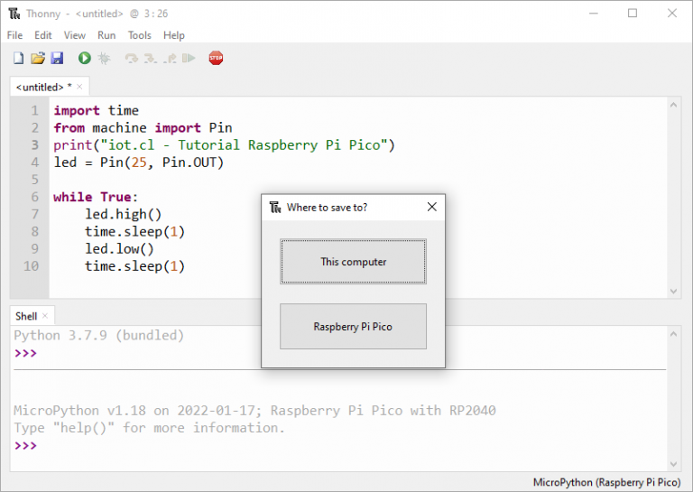 MicroPython – Programando una Raspberry Pi Pico – Internet de las Cosas